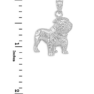 Polished 925 Sterling Silver English Bulldog Charm Pendant