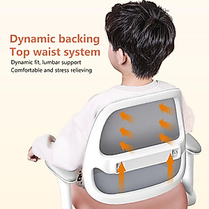 FCD Kids Desk and Chair Set, Ergonomic Wood Adjustable Kids Study Desk with Bookshelf, Tiltable Desktop, Tablet Holder and Drawers for Writing, Reading and Drafting (Desk and Chair, Pink)