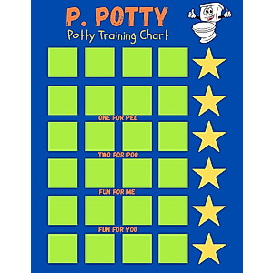 P. Potty Toilet Training Wall Decal Potty Training Chart Set for Toddler Boys and Girls