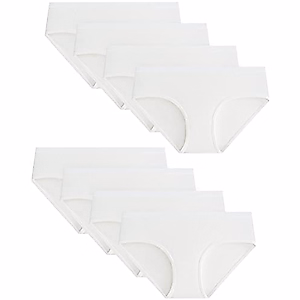 Adorel Teen Girls Cotton Brief Underwear Panties Pack of 8 White 15-18 Years (Manufacturer Size XL)