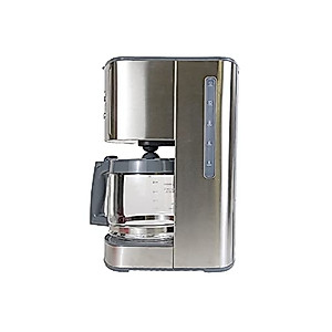 Kenmore Aroma Control Programmable 12-cup Coffee Maker, Stainless Steel with Glass Carafe, LCD Display, Reusable Cone Filter, and Charcoal Water Filter