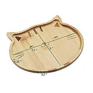 JB Home Collection 4572, Natural Bamboo Cat Serving Tray for Snacks Appetizer Fruit Vegetable | Food Platter | Picnic Kitchen Party | Eco-Friendly Plates
