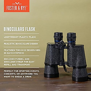 True Binocular Flask - Gameday Hidden Flask - Secret Alcohol Container - Black Secret Flask 16oz Set of 1