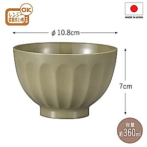 宮本産業 Miyamoto Sangyo 139310 KUSUMI Flower Carving Soup Bowl, Rikyu White Tea (Rikyu Shiracha), Size: Approx. φ0.4 inches (10.8 cm), H7