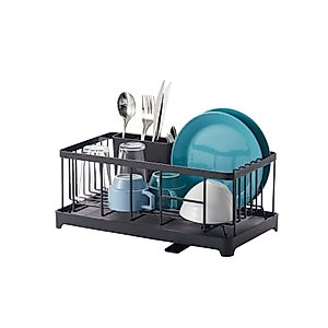 YAMAZAKI home 2876 Wire Dish Drainer Rack, One Size, Black