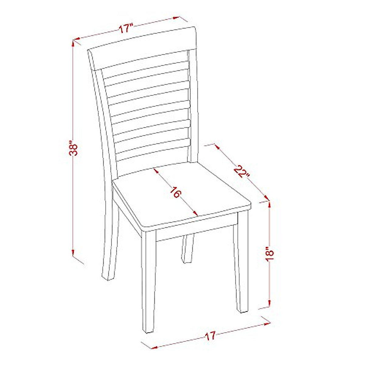 East West Furniture PSML6D-MAH-W Dining Set, 6-Piece