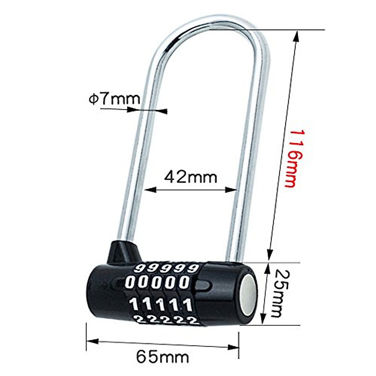 Large Lengthened Beam Locker Cabinet Door Handles Combination Lock Padlock Combination Lock, Gym Lock, 5 Digit Combination Padlock, Safety Padlock, Safety Lock, Luggage Locker, Wardrobe, Gym Locker,