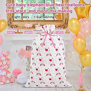 Shintop Large Baby Girl Gift Bag, 36x56inch Pink Big Baby Gift Bag Jumbo Plastic Gift Sack Extra Large Gift Wrap for Baby Shower Giant Gifts Odd Shaped Presents (1pack)