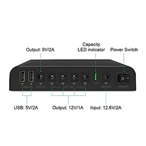 TalentCell Mini UPS Uninterrupted Power Supply 27000mAh 97.2Wh Lithium ion Backup Battery Pack with DC 12V/9V and 18W USB-A/USB-C PD Output for Router/Modem/LED Light, CCTV Camera, Smartphone and more