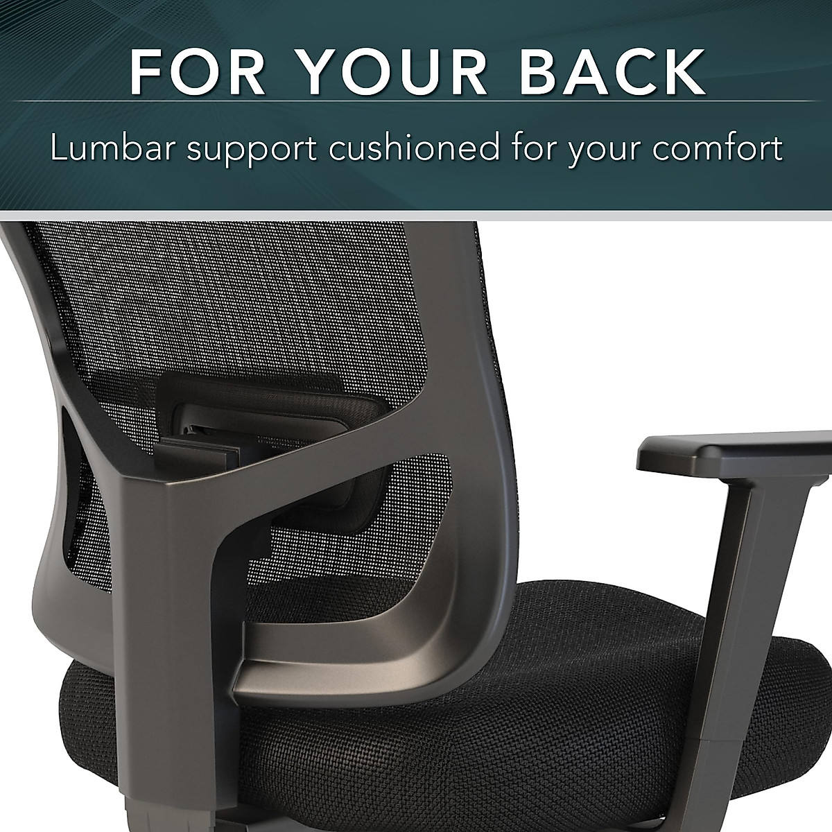 Bush Business Furniture Ergonomic Desk Chair with Adjustable Arms | Multifunction Home Office High Back Mesh Computer Seat with Lumbar Support