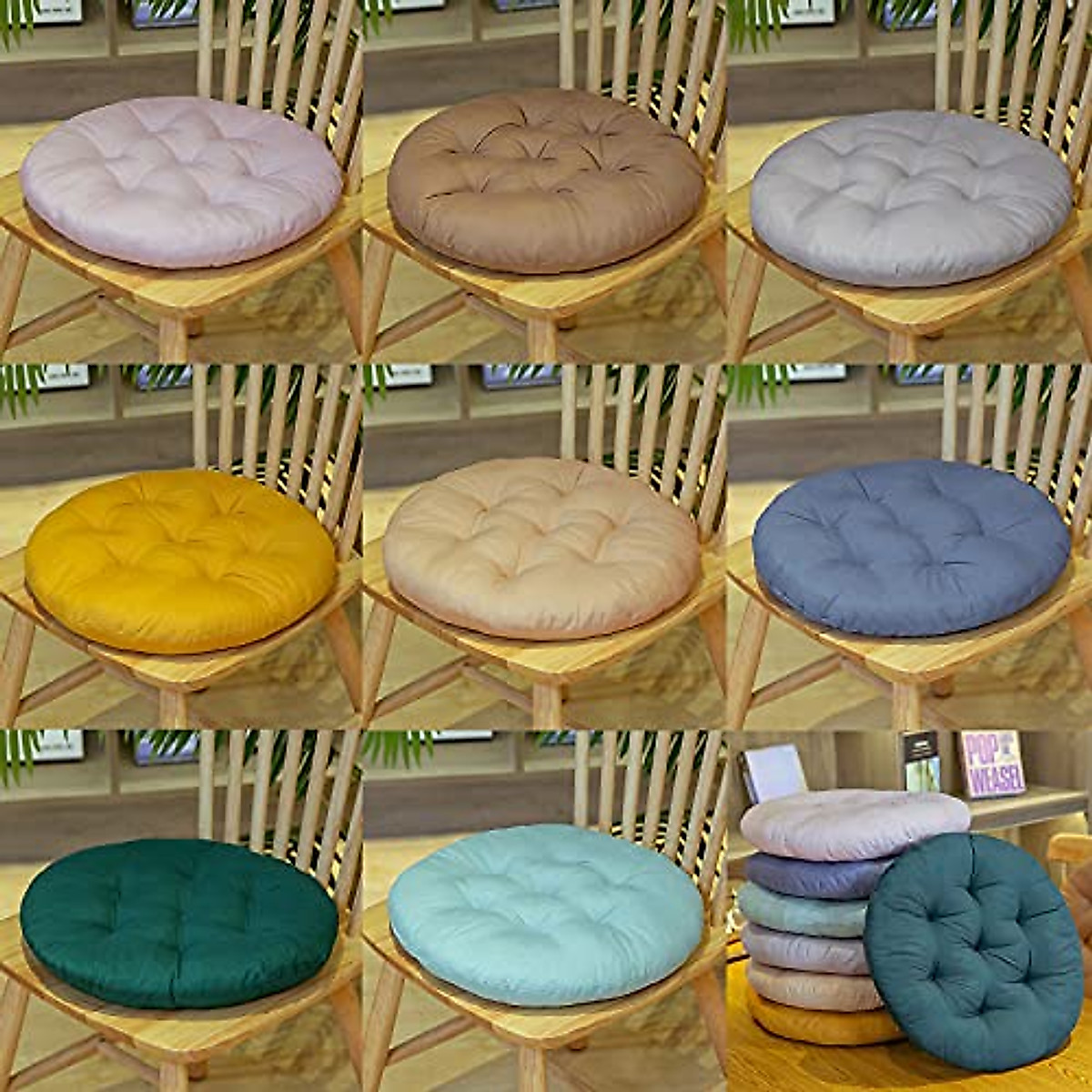 Andees Round Chair Cushions,IndoorOutdoor Round Seat Cushions Chair Seat Pad Floor Cushion Pillow Round Stool Pad for Garden Patio Furniture,Round Chair Pad Cushions for Home, Office (A614in)