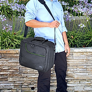 USA GEAR Console Carrying Case - Xbox Travel Bag Compatible with Xbox One and Xbox 360 with Water Resistant Exterior and Accessory Storage for Xbox Controllers, Cables, Gaming Headsets - Green