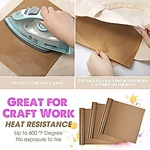 20 Pcs Natural Cotton Tote Bags 15 x 16 Inch Blank Canvas Tote Bag Bulk Reusable Grocery Bag with Handles and PTEF Sheet Beach Cloth Bags Large Shopping Bag for Iron on Heat Transfer Vinyl DIY Craft