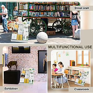 Gisafai 8 Tier Metal Greeting Card Display Magazine Display Rack Wire Countertop Rack for Literature Card Display Rack Comic Book Display Wider for Literature Books Cards Brochures Magazines Arts Dvd