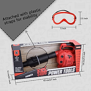 SGQCAR Pretend Play Kids Leaf Blower Toy Tool Garden Set,Outside Construction Work Shop Toy Tool Leaf Blower for Kids That Blows Air with Realistic Sounds and Wind Gift for Boys and Girls