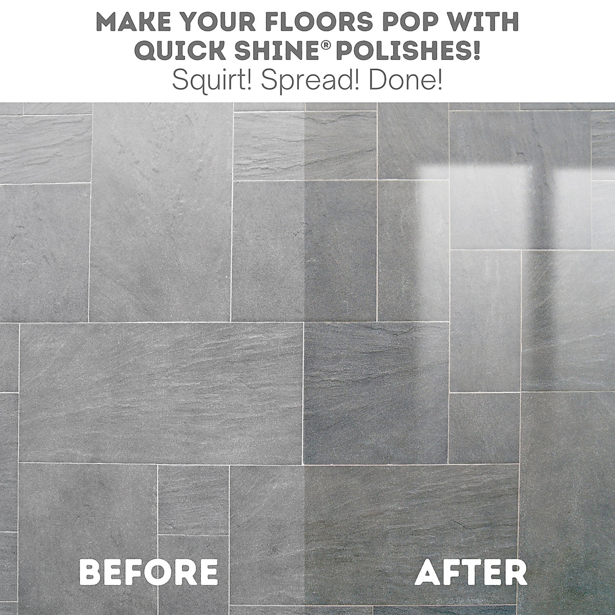 Quick Shine Multi Surface Floor Finish 64oz | Cleaner & Polish to use on Hardwood, Laminate, Luxury Vinyl Plank LVT, Tile & Stone | Safer Choice w/Clean Shine Technology | Protect-Refresh