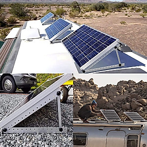 HQST Adjustable Solar Panel Tilt Mount Brackets, 28 inch Solar Panel Racks with Foldable Tilt Legs - Support up to 150 Watt Solar Panels for Boats, RV, Roof Off Grid System