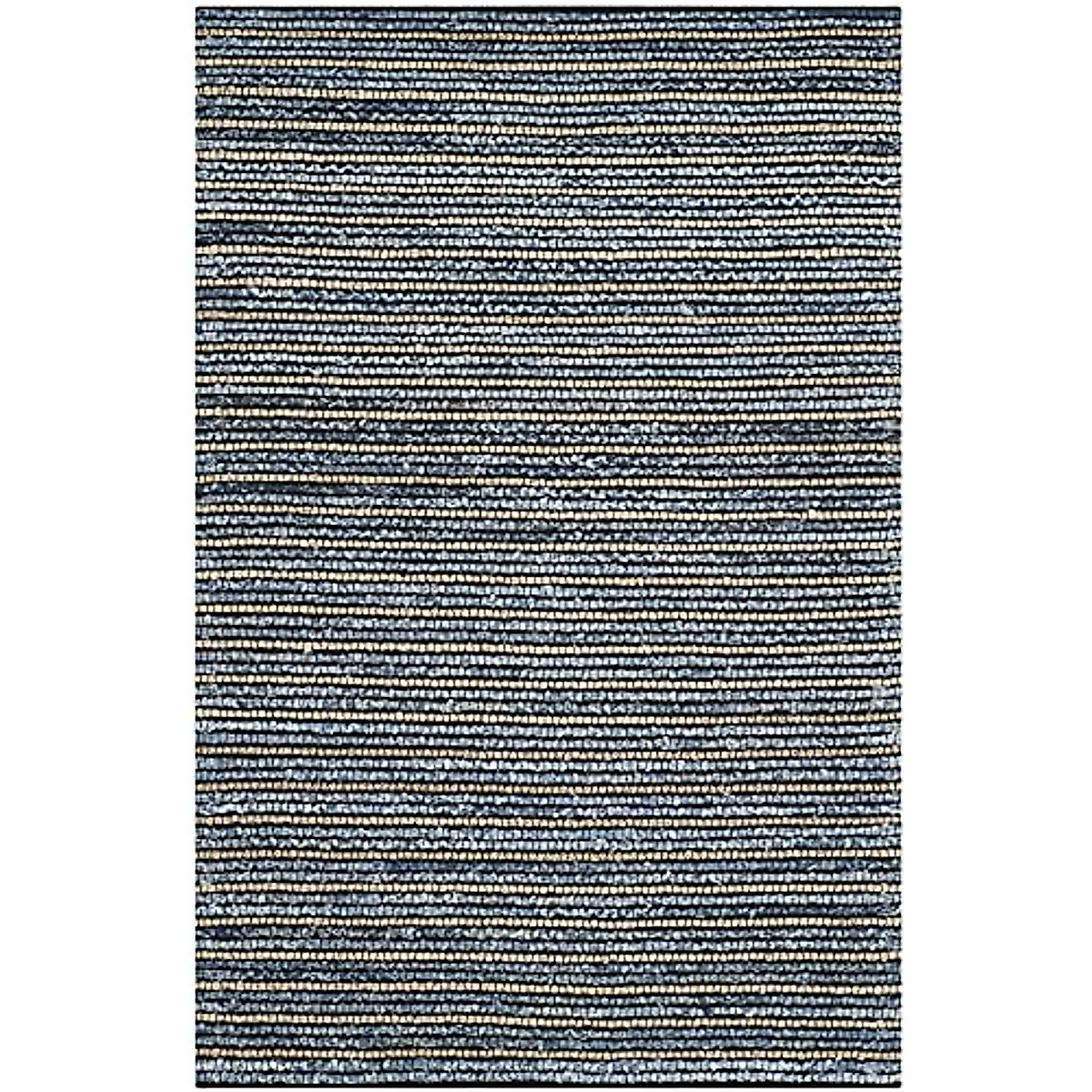 SAFAVIEH Cape Cod Collection Area Rug - 5' x 8', Blue & Natural, Handmade Flat Weave Braided Jute & Cotton, Ideal for High Traffic Areas in Living Room, Bedroom (CAP363A)
