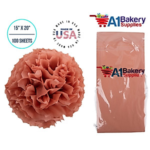 A1 Bakery Supplies Terra Cotta Gift Wrap Tissue Paper 15 Inch X 20 Inch - 100 Sheets Premium Quality Gift Wrap Paper Made in USA