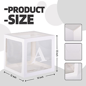 TECKED White Clear Baby Boxes with Baby Letters Party Decoration - Transparent Ballon Boxes Backdrop - Baby Shower Birthday Party ,Gender Reveal ,Wedding -4PCS