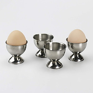 2Pcs Stainless Steel Egg Cups Egg Holders Egg Tray Kitchen Gadgets Tools for Hard Boiled Eggs, Silver