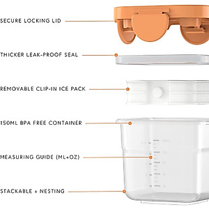 Storrii Baby Food Containers with Lids by Quark - Freezer Safe, Locking Tab Lids with Built in & Removable Ice Pack - Microwave & Top Rack Dishwasher Safe - 3 x 5oz Meal Prep Containers with Lids