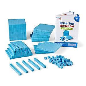 hand2mind Blue Plastic Base Ten Blocks Complete Set, Place Value Blocks, Counting Cubes for Kids Math, Base Ten Blocks Classroom Set, Math Blocks Kindergarten, Base 10 Math Manipulatives (Set of 322)
