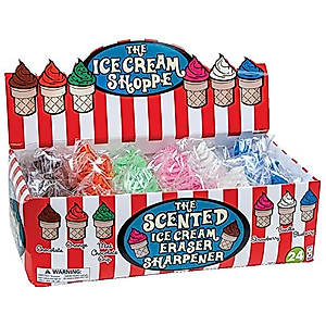 Raymond Geddes Ice Cream Shoppe Scented Erasers For Kids & Sharpener (Pack of 24)