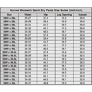 Nonwe Women's Quick Dry Hiking Camping Pants with Elastic Waist Green S/29 Inseam