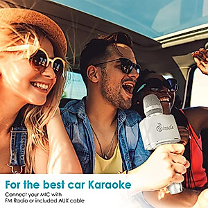 M100 - Bluetooth Karaoke Microphone - Carpool Karaoke Microphone - Bluetooth Microphone Wireless - Portable Handheld Karaoke Mic and Speaker with LED Screen - Wireless Microphones for Kids and Adults