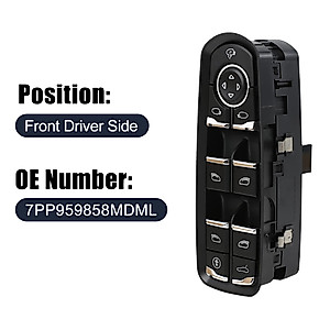 uxcell Master Driver Side Power Window Switch 7PP959858MDML Replacement for Porsche Cayenne 2011-2014 for Porsche Panamera 2010-2015