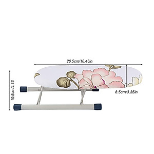 Ironing Board, Cotton Cloth Foldable Iron Board Ironing Boards Cuffs Collars Handling Table Space Saving Ironing Board for Small Spaces, Laundry Rooms Or Dorms (Peony)