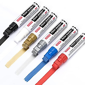 ZEYAR Paint Markers, Jumbo size, 15mm Felt Tip, Waterproof & Smear Proof Ink, Aluminum Barrel, Great on Paper, Plastic, Wood, Rock, Metal and Glass for Doodling and Permanent Marking (6 Colors)
