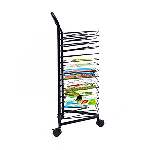 BuYouZaiLaa Art Drying Rack with Wheels for Classroom Painting Crafts 16 Shelves Metal Artwork Storage Display Rack