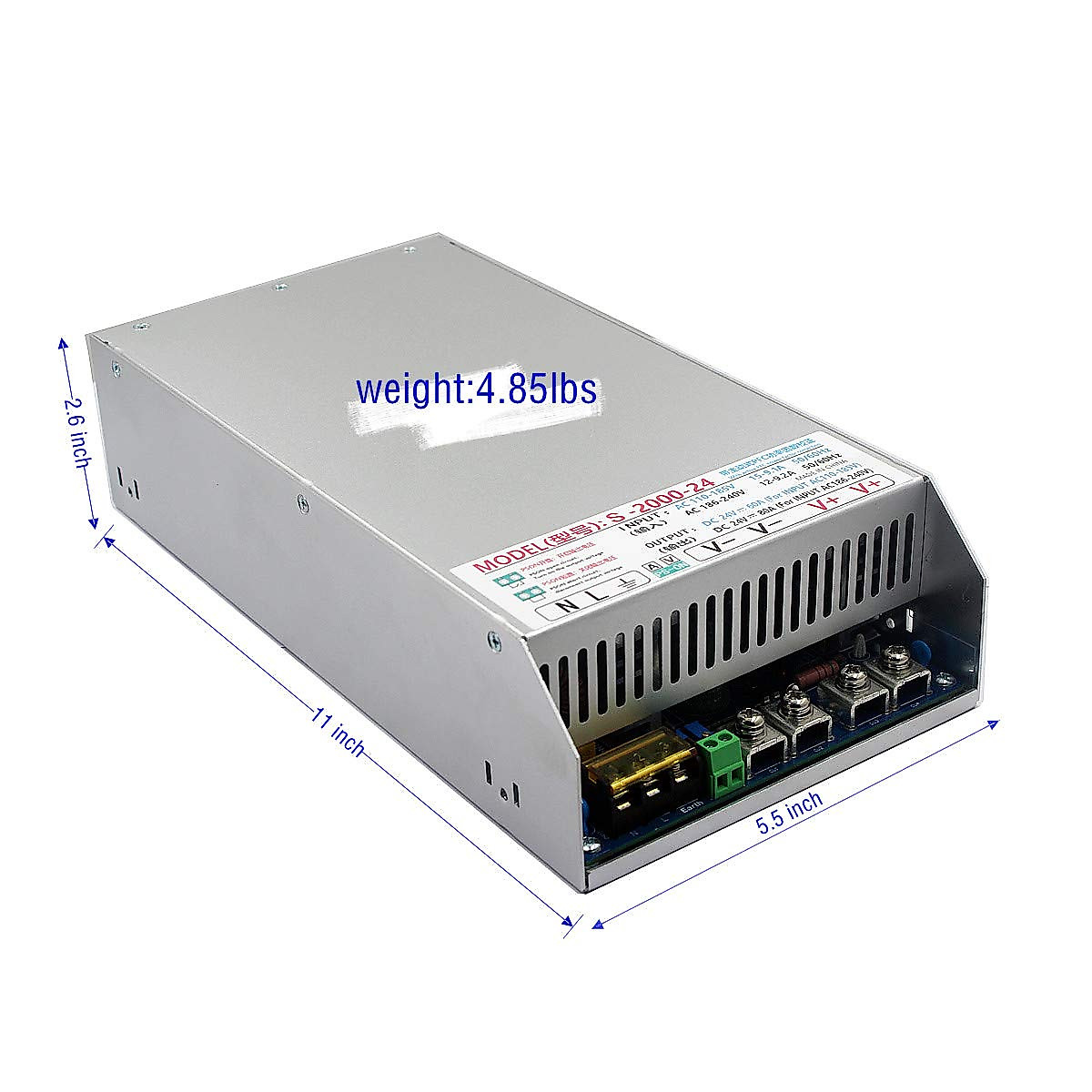JINGMAIDA Switching Power Supply 2000W with PFC 110-240V AC to DC Power Supply 24V 83Amp 2000W for CCTV, Radio, Computer Project, LED Strip Lights, 3D Printer