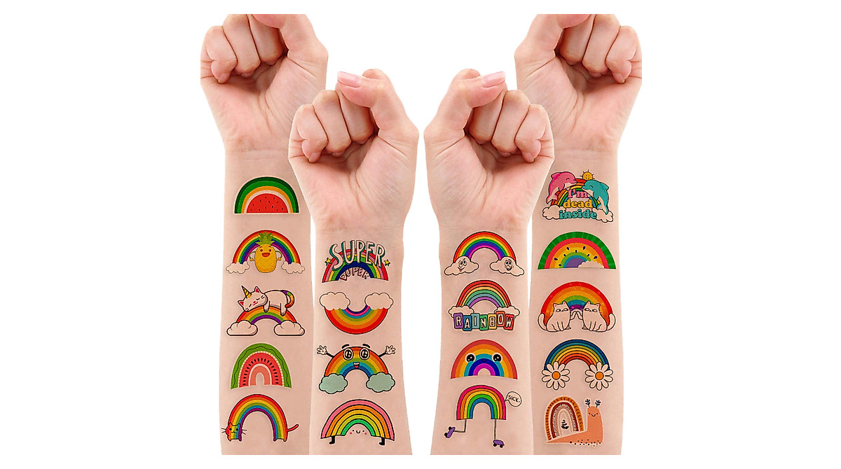 Rainbow Temporary Tattoos - Perfect for Parties & Gifts