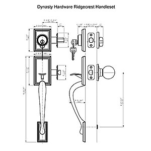Dynasty Hardware RID-MON-100-US15-RH Ridgecrest Front Door Handleset, Satin Nickel, with Monterey Lever, Right Hand