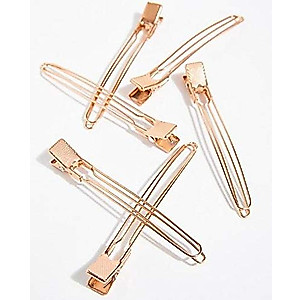 Kitsch Styling & Sectioning Hair Clips - Open Shape Alligator and Duck Billed Clips for Long & Short Hair | Roller Clips, 6 pcs (Gold)