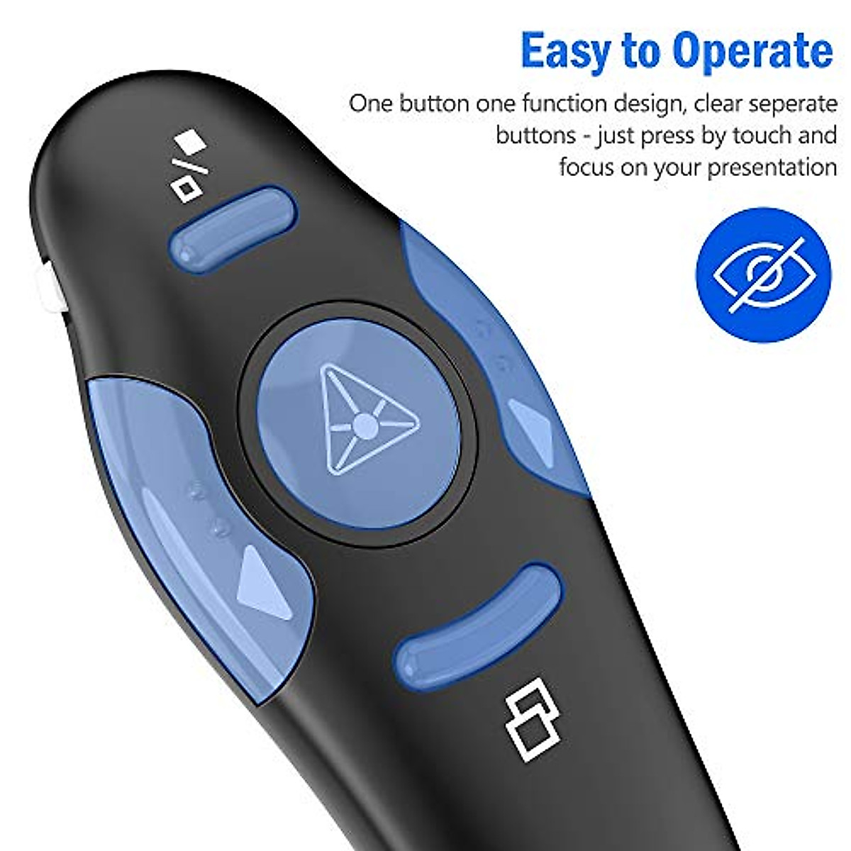 Presentation Clicker Wireless Presenter Remote Clicker for PowerPoint Presentation Remote, RF 2.4GHz USB Presentation Clicker PPT PowerPoint Clicker for Mac, Keynote, Computer, Laptop