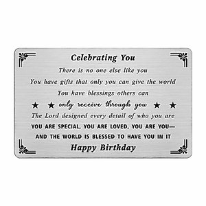 Personalized Religious Birthday Cards - Happy Birthday Card Gifts Unique for Women Men, Wallet Card Birthday Gifts for Him Her