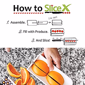 SLICEX Vegetable Slicing Guide; Finger-Safe Kitchen Cutting Gadget for Cherry Tomatoes, Grapes, Blueberries, Nuts and More