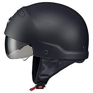 ScorpionEXO Covert Open Face Half Shell 3/4 Mode Motorcycle Helmet Dot Approved Solid Adult Unisex (Matte Black - Large)