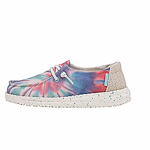 Hey Dude Girl's Wendy Youth Rose Candy Tie Dye Size 2 | Girl’s Shoes | Girl’s Lace Up Loafers | Comfortable & Light-Weight