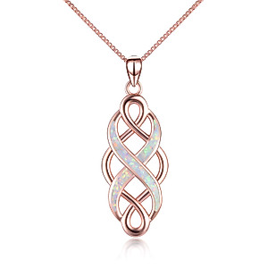YFN Irish Celtic Knot Created Opal Pendant Necklace Infinity Love Sterling Silver CZ Jewelry 18"