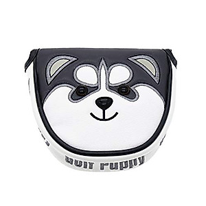 SEACLOUD Golf Driver Head Cover Lovely Husky Cartoon Animal PU Leather Mallet Headcover Dustproof Covers
