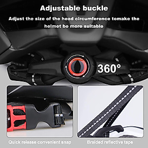 Shinmax Adult Bike Helmet,Bicycle Helmet with Removable Magnetic Goggles & USB Rechargeable LED Light Road Mountain Bike Helmet Adjustable Size Ultralight Cycling Helmet Men Women SM-T88