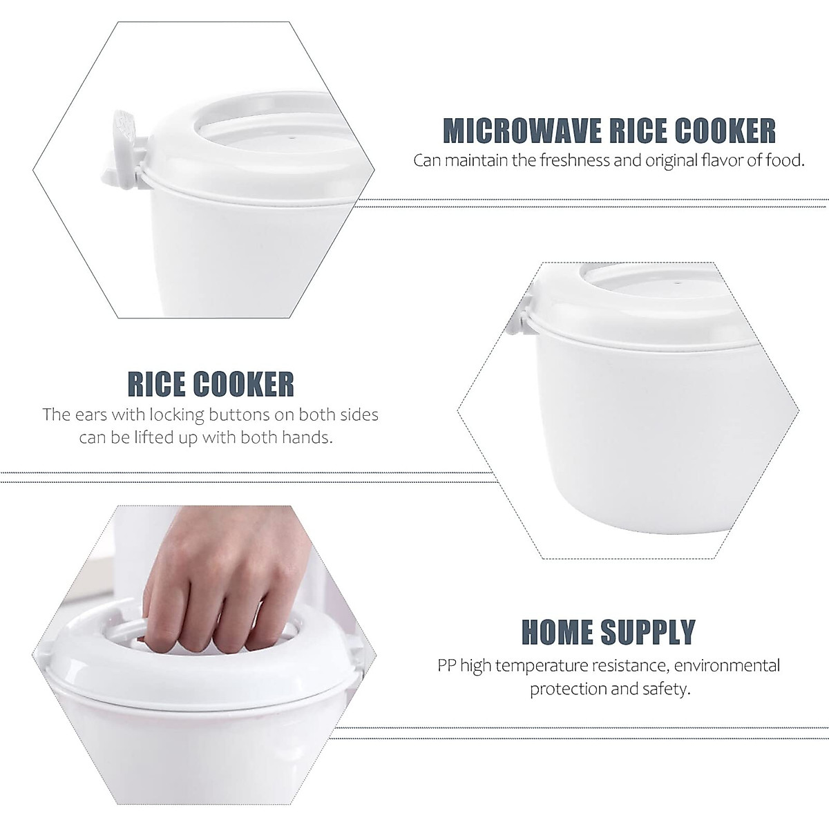 Microwave Rice Cooker Rice Steamer: Round Microwave Food Container Microwaveable Rice Pasta Cooker Microwave Rice Steamer for Rice Chicken Pasta