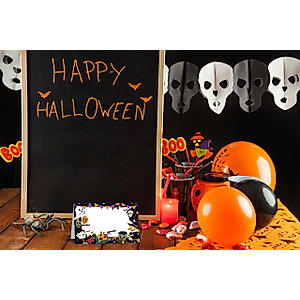 Halloween Table Place Cards - Halloween Party Food Tent Cards - Editable Fall Pumpkin Table Name Card for All Occasions - Autumn Themed Baby Shower, Bridal Shower Decorations(06)