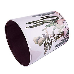 Scakbyer 10L/2.64 Gallon PU Leather Trash Can Decorative Waterproof Wastebasket Paper Basket Garbage Bin for Home Office Bathroom