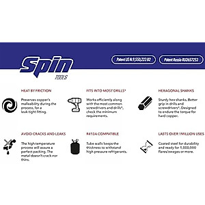 Spin S6000 6-Piece Drill Bit Swaging Tool Set 1/4, 3/8, 1/2, 5/8, 3/4, 7/8-Inch